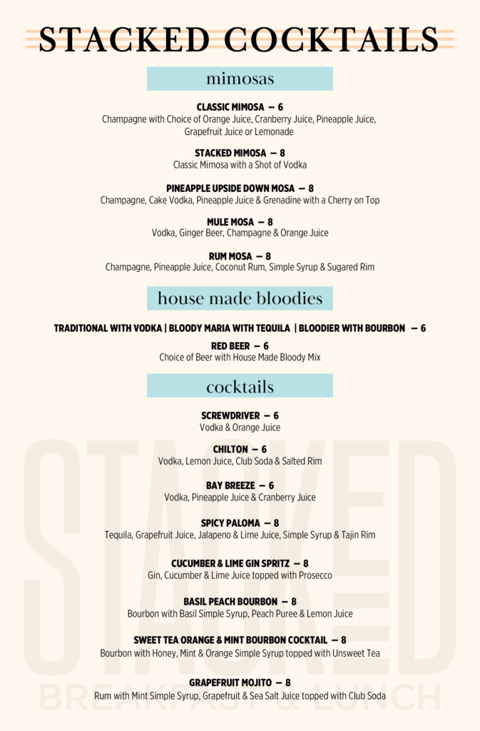Cold Brew / Cocktail Menus – STACKED