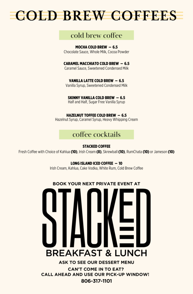 Cold Brew / Cocktail Menus – STACKED